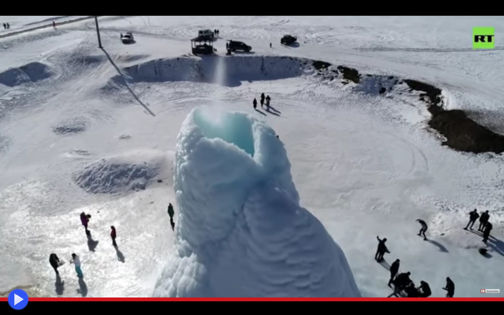 Imponente vulcano di ghiaccio compare improvvisamente in Kazakistan ...